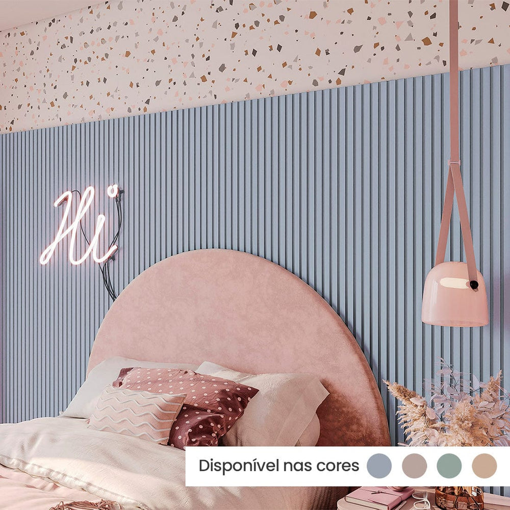 Painel Ripado Autocolante Cinza Creme Rosa Azul | Meu Rodapé