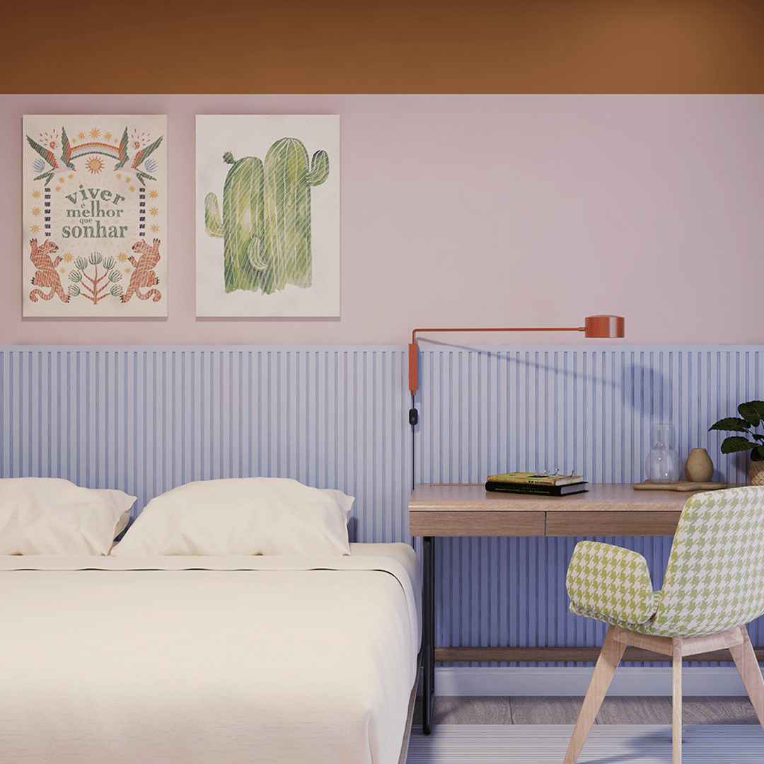 Painel Ripado Laminado Autocolante Meia Parede | Meu Rodapé