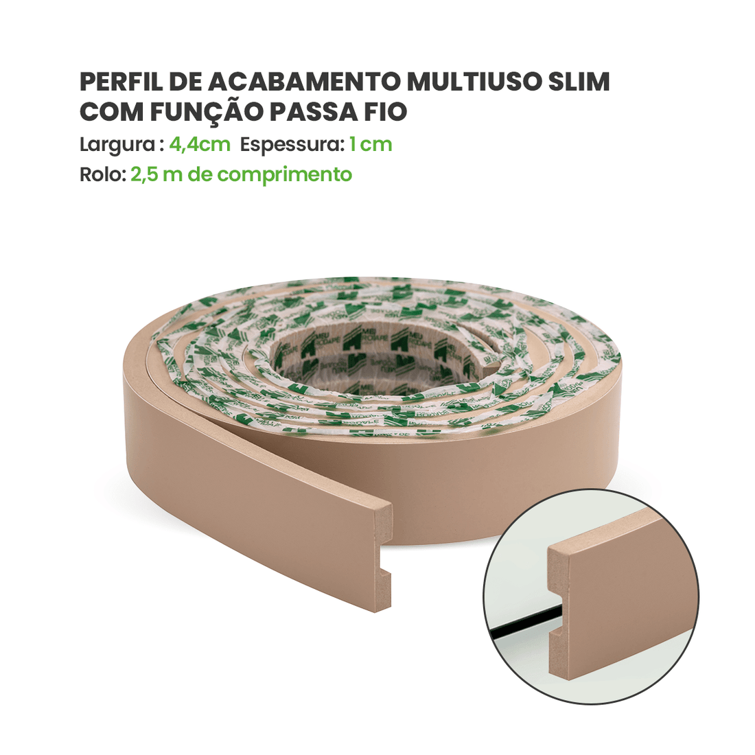 Perfil de Acabamento para Painel Ripado 4,4cm | Meu Rodapé